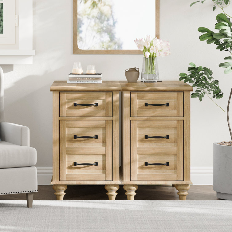 Francene 3 Drawer End Table Set of 2 Loon Peak
